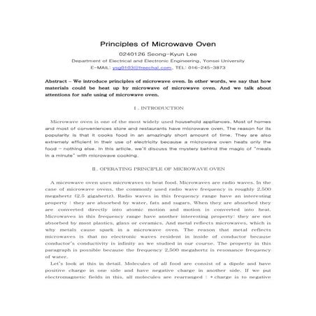 Principles of microwave oven | PDF