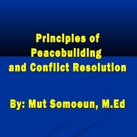 Principles of peacebuilding to lecture | PPT