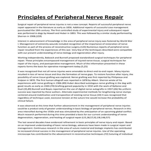 Principles Of Peripheral Nerve Repair Pdf