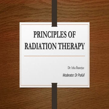 Principles of radiation therapy | PPTX