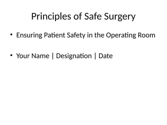 Surg safety checklist: Revisited | PDF