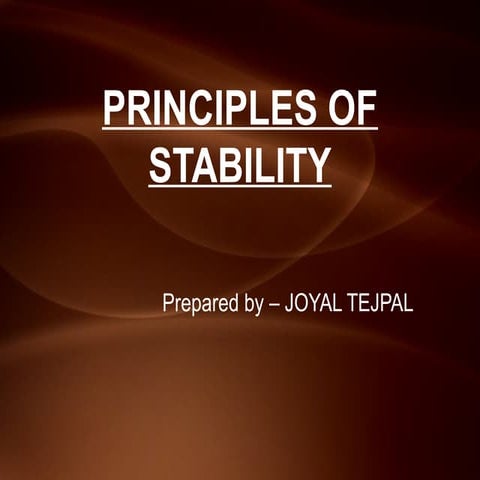 Principles of Stability, biomedical physics , stability, physical ...