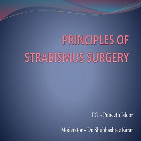 Principles of strabismus surgery | PPTX