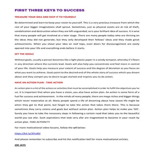 Principles of success motivational article | PDF