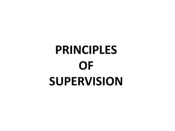 Principles and techniques of supervision | PPT | Resume Writing and ...