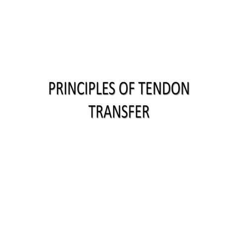 Principles of tendon transfer | PPTX
