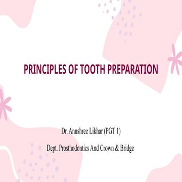 Comprehensive Principles of Tooth Preparation in Prosthodontics | PPTX