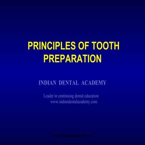 Principles of tooth preparation (2)/ orthodontic seminars | PPT