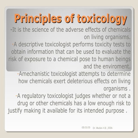 Principles of Toxicology for Dietetics | PPT
