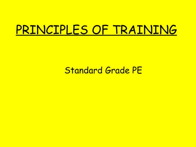 Principles of Sports Training | PPTX