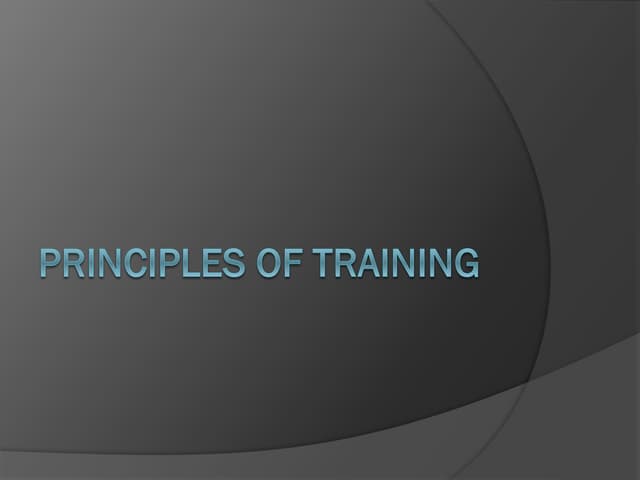 The 9 Principles of Exercise | PPTX