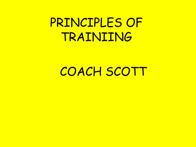 Principles of Training | PPT