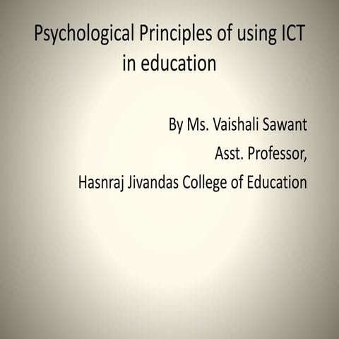 Principles of using ict in education | PPTX