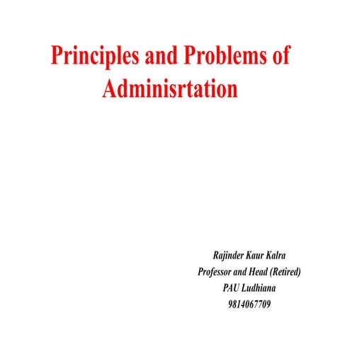 Principles & problems of administration | PPTX