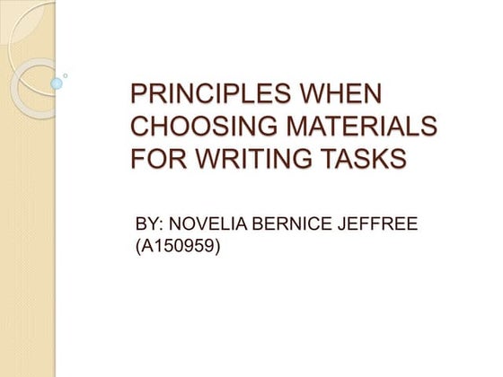 Choosing Materials for Writing Tasks | PPTX