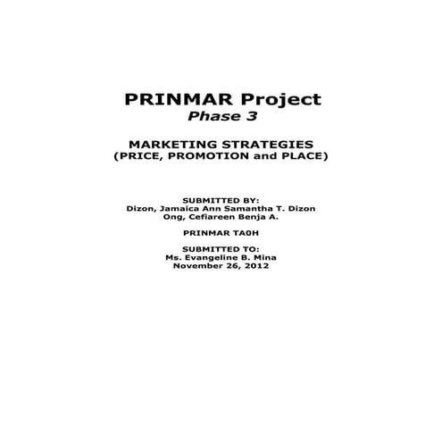 Prinmar project phase 3 | PDF