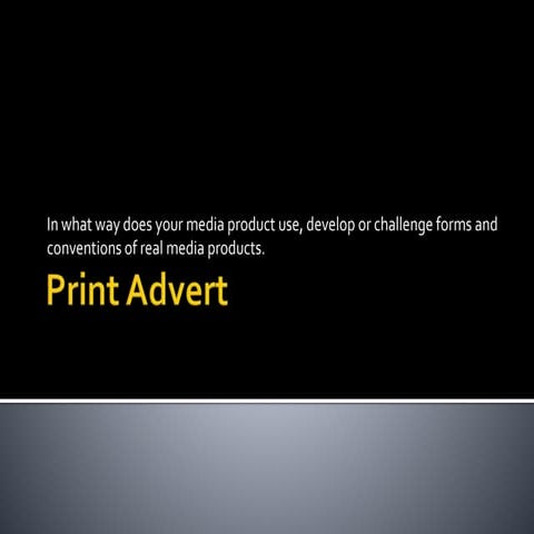 Codes and conventions of a print advert | PPTX