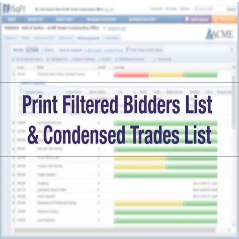 iSqFt - Bid Management - Print Filtered Bidders List | PPT