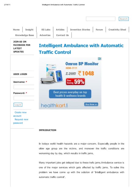 Intelligent ambulance car witch controle traffic lights | DOC | Radio ...