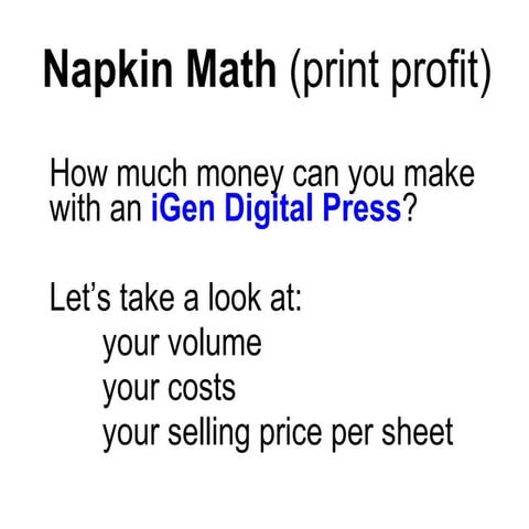 Print Profit – Napkin Math | PPT