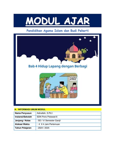 MODUL AJAR PAI KUMER KELAS 5 I BAB 4 MATERI ZAKAT _HAFILA,S.Pd.I SDN 18 BENUA KAYONG.pdf