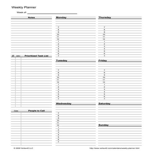 Printable weekly-planner | PDF