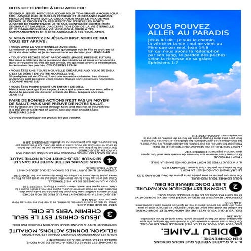 Printable French Gospel Tract - Be Sure of Heaven.pdf