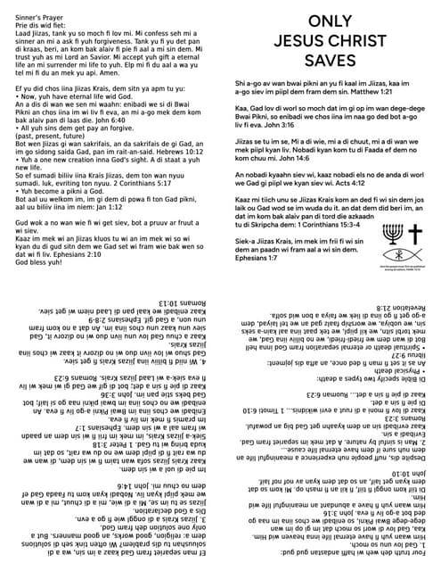 Printable Arabic (Egyptian) Gospel Tract - ONLY JESUS CHRIST SAVES.pdf