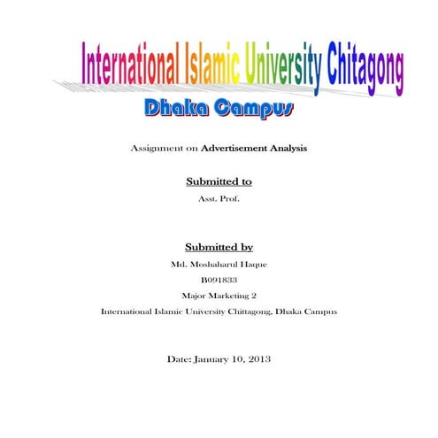 Print advertisement analysis assignment by shaon from iiuc | DOCX
