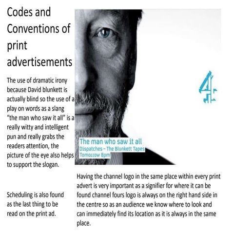 Codes and conventions of print adverts | PPTX