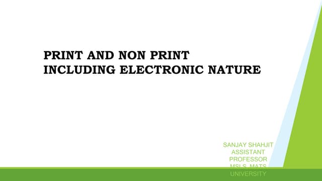 Print and non print resources | PPTX