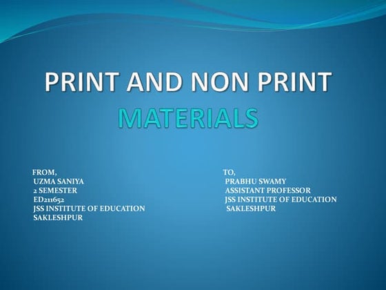 Print and non print resources | PPTX