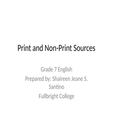 Print and non print resources | PPTX