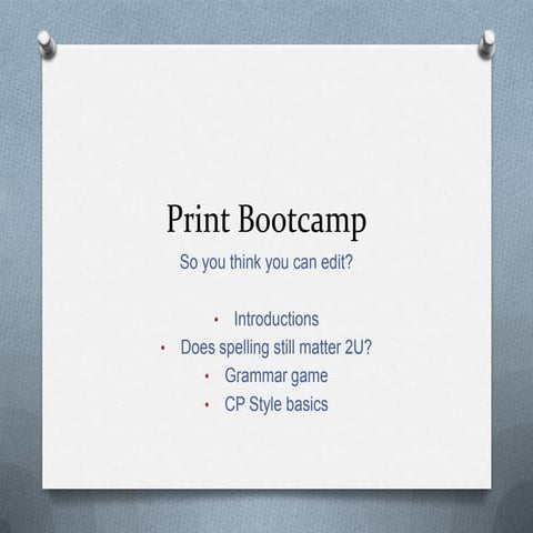 Copy Editing Class I | PPT