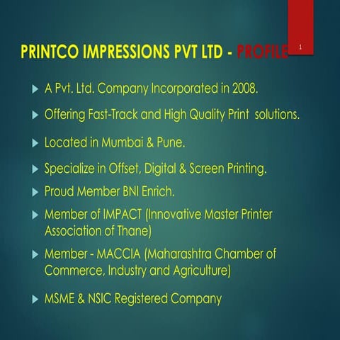PRINTCO IMPRESSIONS PVT LTD | PPT