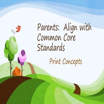 Print concepts-Kindergarten Common Core Benchmarks | PPTX
