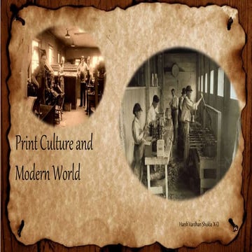 Print Culture and the Modern World. History class 10 CBSE | PDF