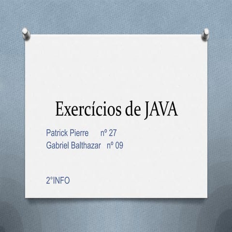 Exercicios java básico | PDF
