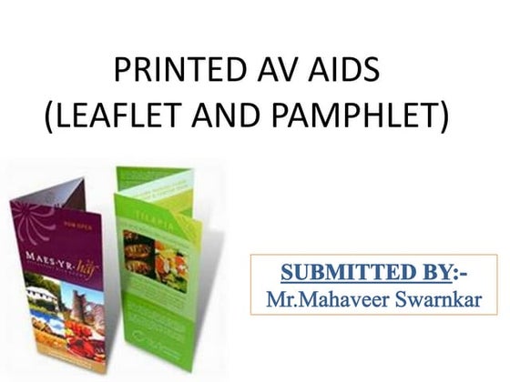 Leaflet, pamphlet and booklet | PPT