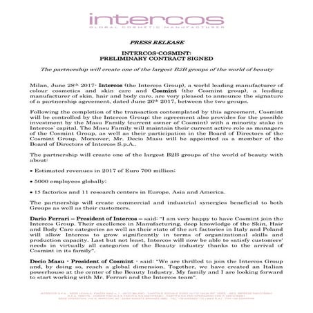 Pr intercos – cosmint | PDF