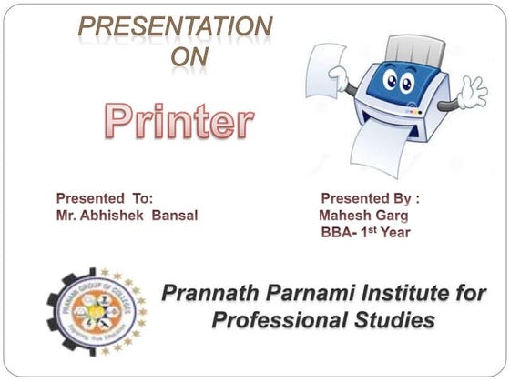 Printers And Its Types | PPT