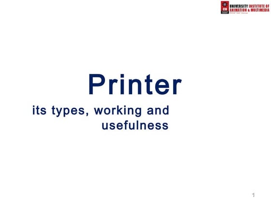 Printers And Its Types | PPT