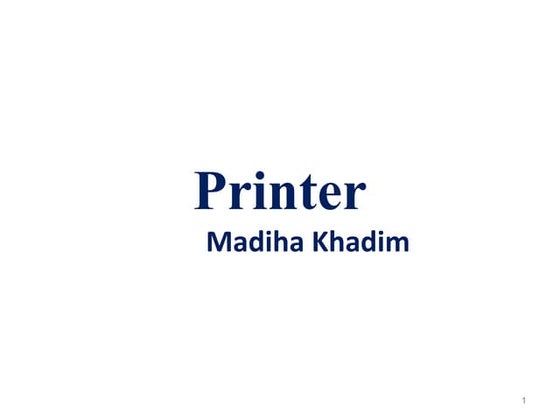 Printers And Its Types | PPT