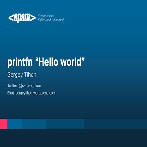 Printfn hello world | PPTX | Programming Languages | Computing