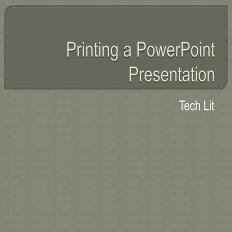 Printing a PowerPoint Presentation | PPTX