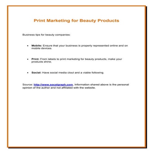 Print Marketing for Beauty Products | PDF
