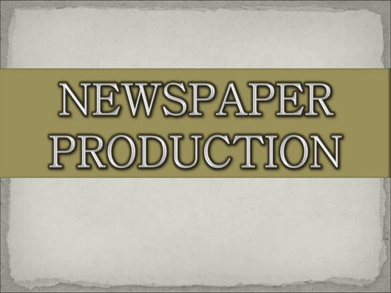 Production process of a newspaper | PDF