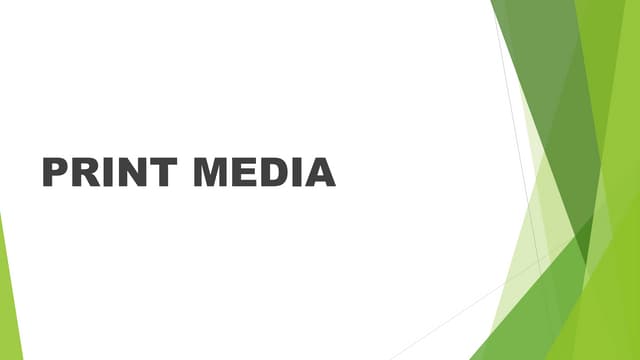 Print Media, Types of Print media, history and Importance | PDF