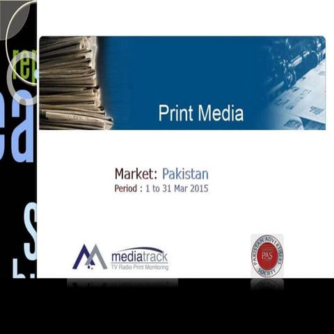Print Advertising Analysis Monthly Report –March 2015 | PPTX
