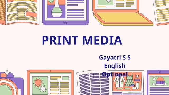 Print Media, Types of Print media, history and Importance | PDF